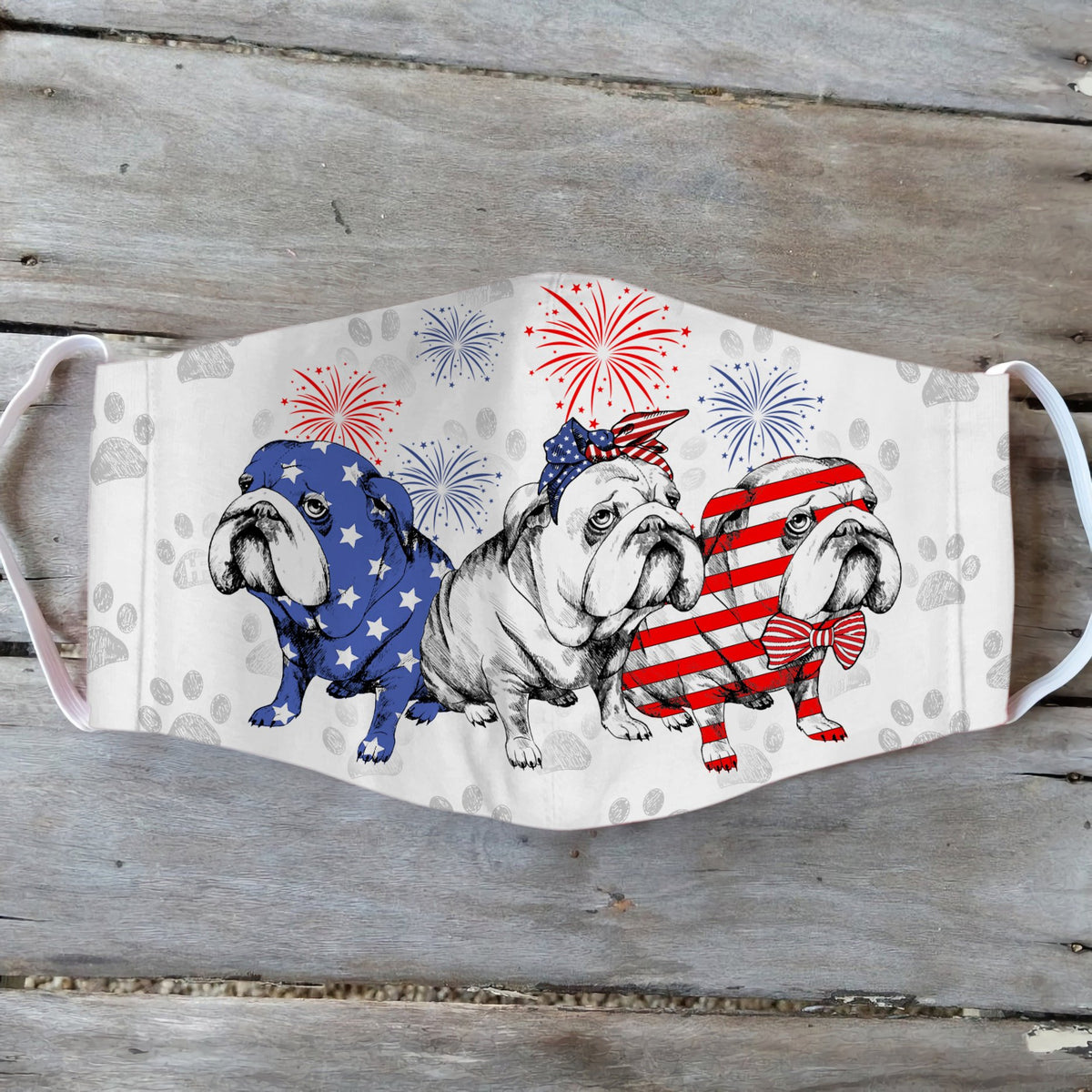 Bulldog 4th Of July EZ01 1405 Face Mask – Bugybox