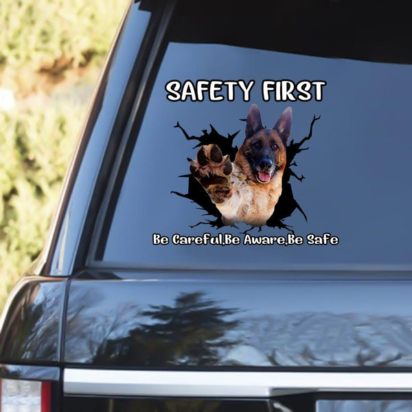 German Shepherd Safety First Decal - Bugybox