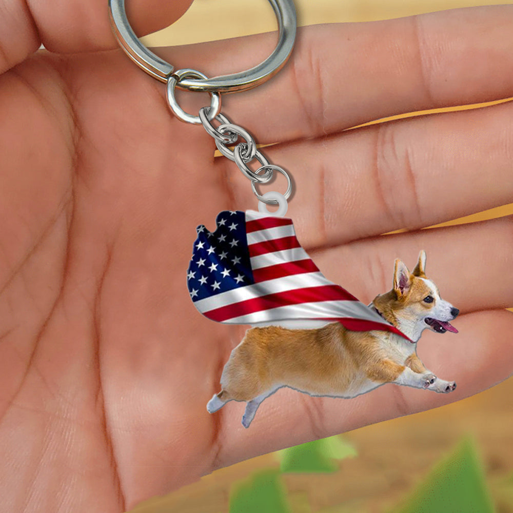 Pembroke Welsh Corgi-Happy Independence Day Flat Acrylic Keychain – Bugybox