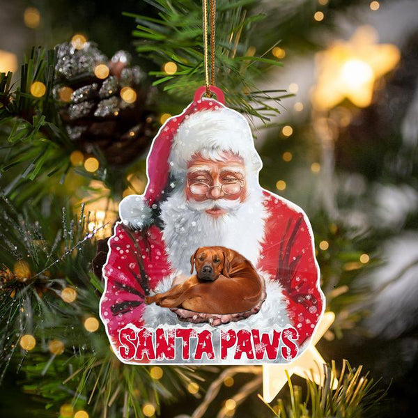 Rhodesian Ridgeback-Santa Paws-Two Sided Ornament - Bugybox