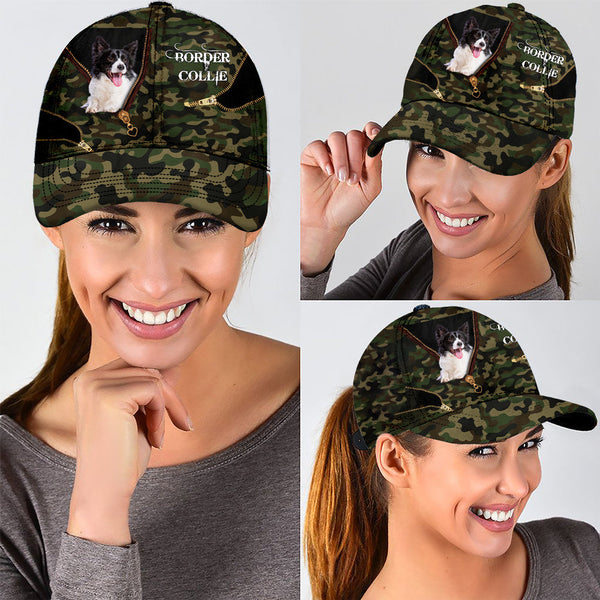Black and White Border Collie Camo Cap - Bugybox